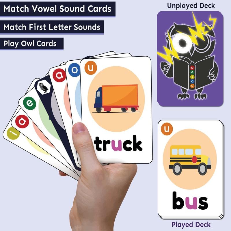 📚 Phonics Vowel Sounds Card Game - Short & Long Vowel Matching for Kids ...